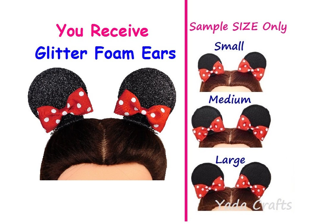 Glitter Mouse Ears Hair Clips: Polka Dot Bow Costume Party Favors ...