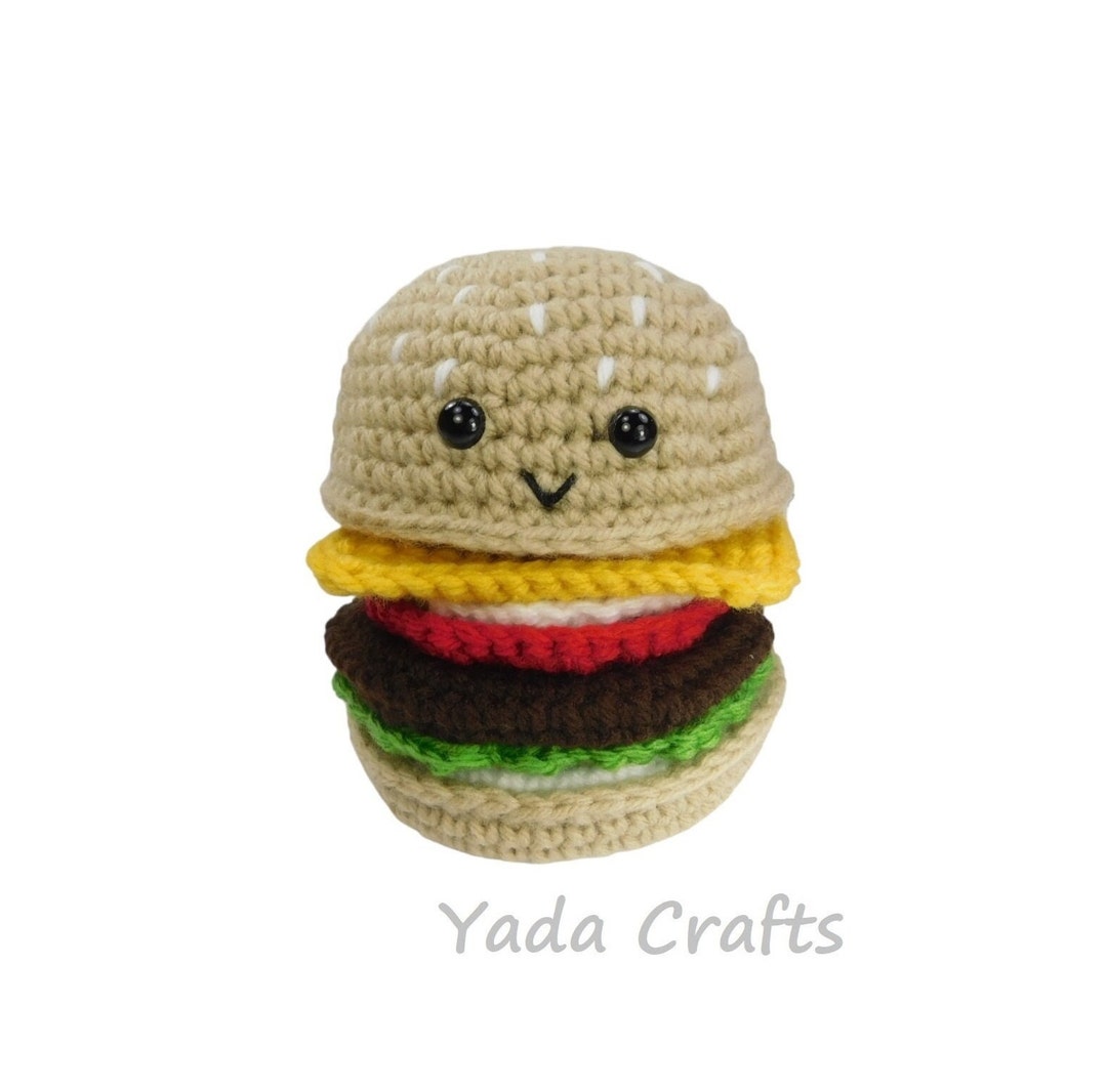 Crochet Hamburger | Fast Food | Stuffed Plush Amigurumi | Pretend Play ...