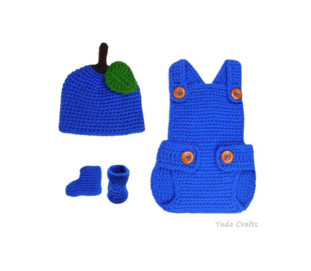 Blueberry Outfit Set, Crochet Blueberry Costume Outfit, Blueberry Hat ...