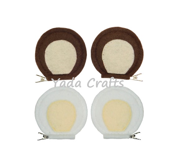 Bear Ear Hair Clip/bear Ears Clip /monkey Ears Clips /white | Etsy