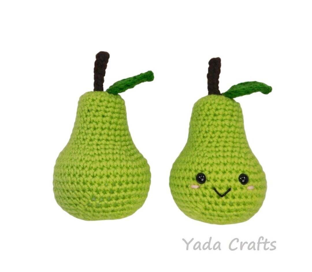 Crochet Pear | Pear Toy | Stuffed Plush Amigurumi | Pretend Play Food ...