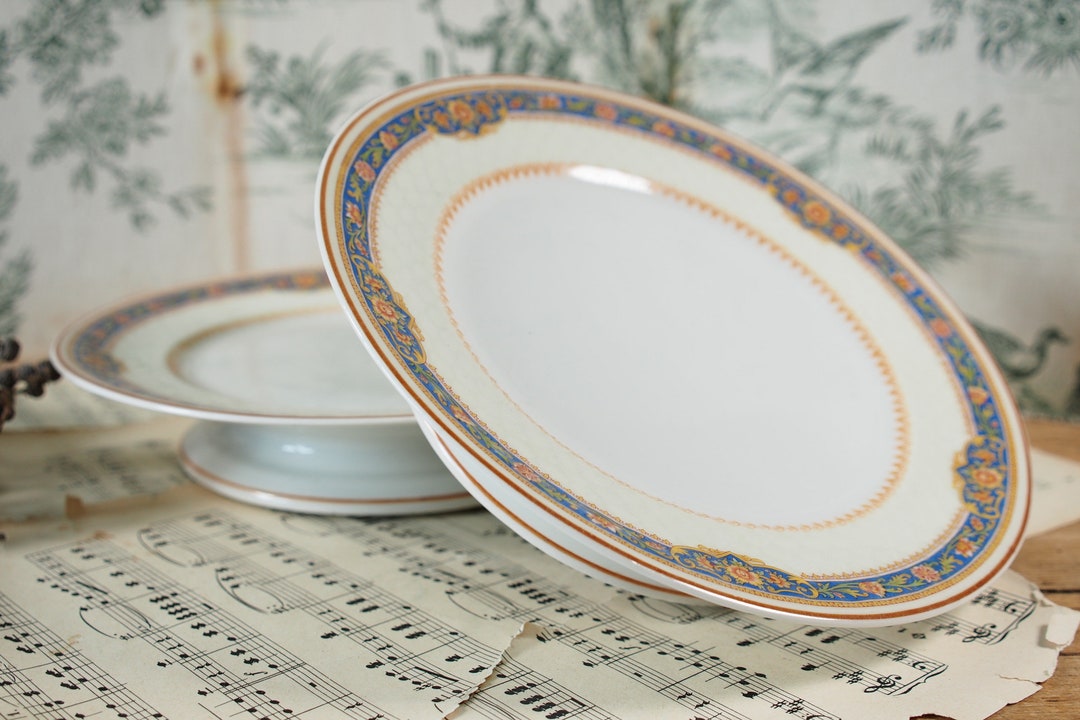 Porcelain Low Cake Stand - UC Limoges - 1930s - Etsy