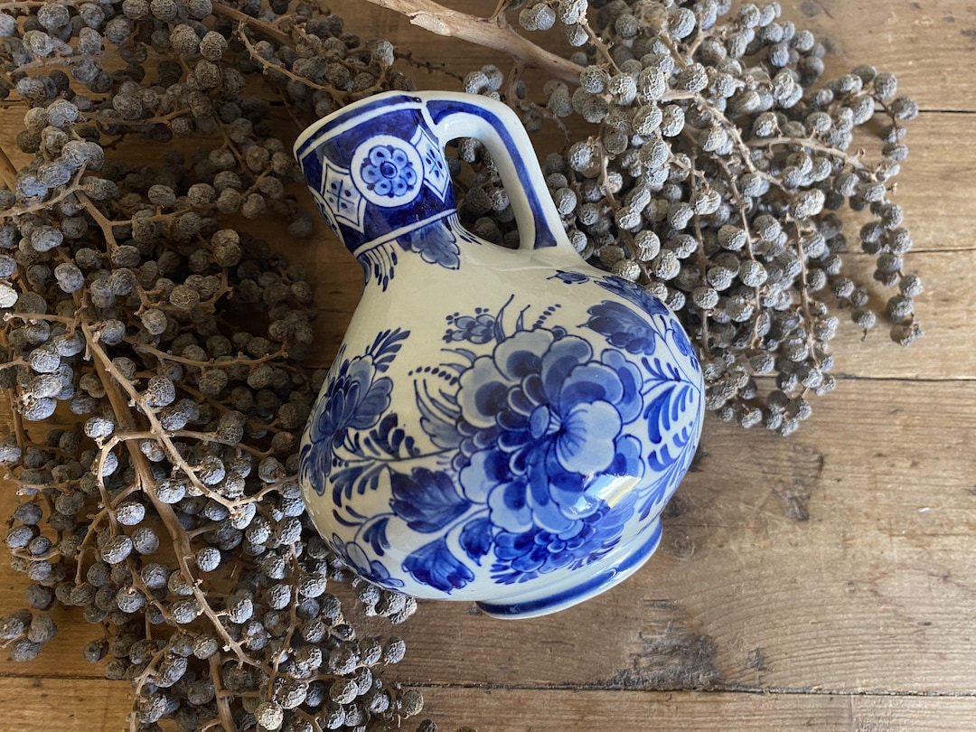 Small Delft Blue Jug Vase - Porceleyne Fles - Hand Painted, 5.5 Inches ...