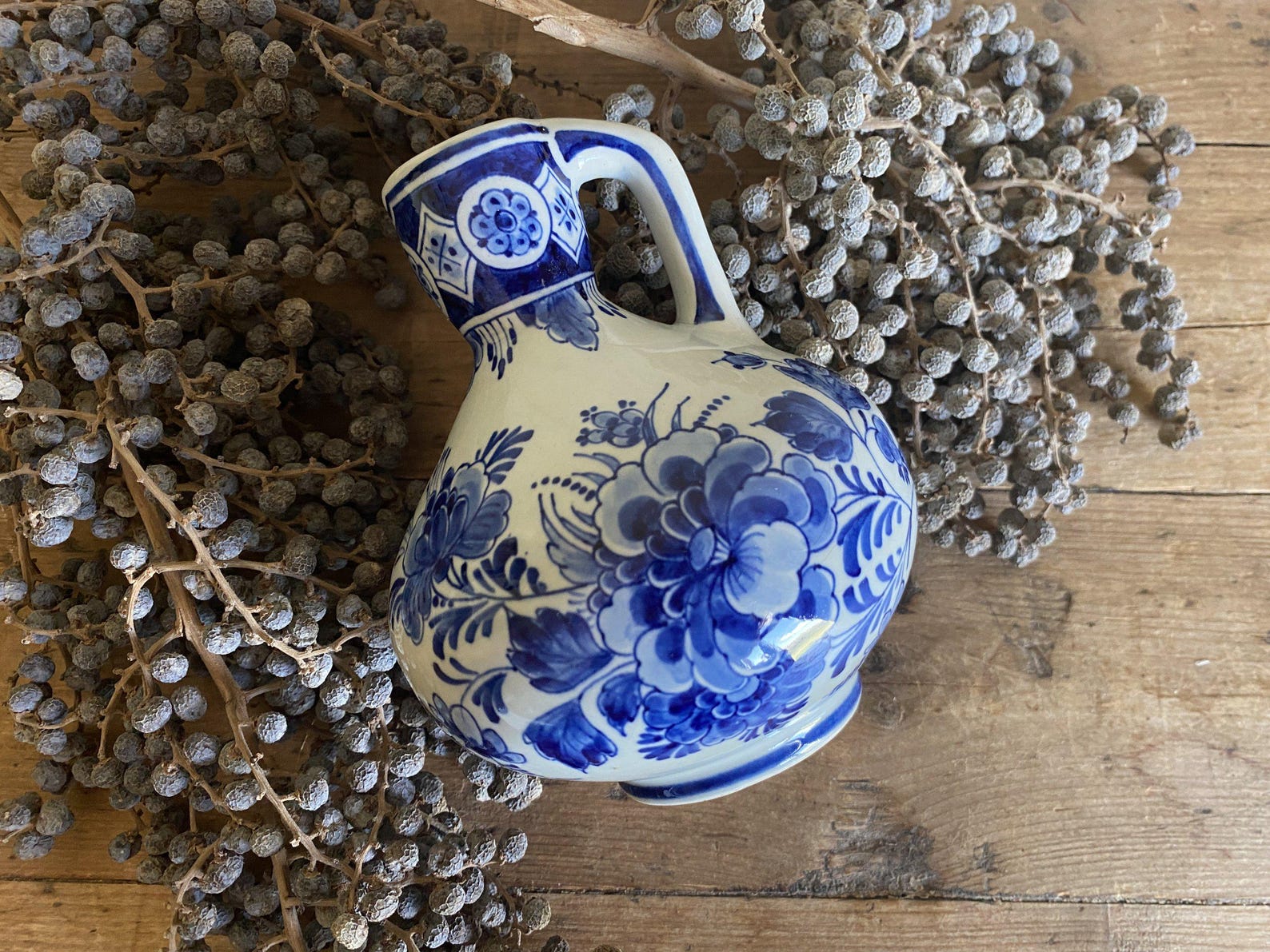 Small Delft Blue Jug Vase - Porceleyne Fles - Hand Painted, 5.5 Inches ...