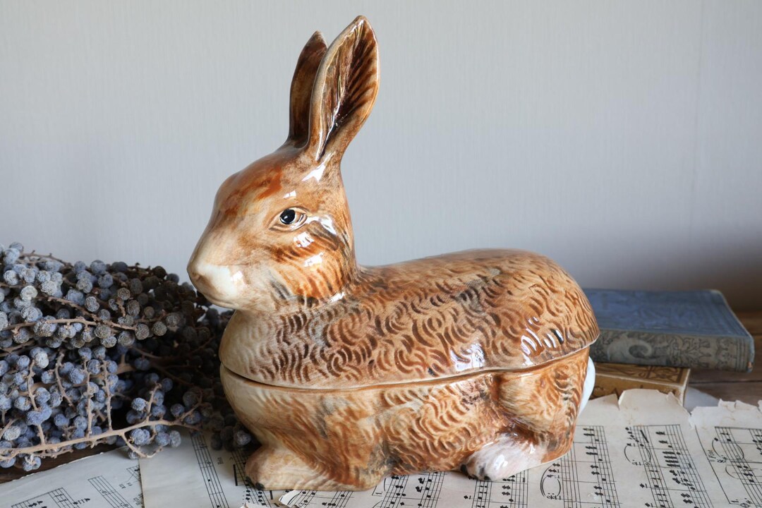 French Majolica Pate Tureen Michel Caugant Hare - Etsy