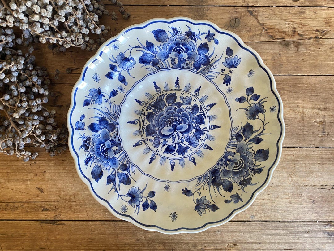 Rare Delft Blue Plate - Porceleyne Fles - Hand Painted Wallplate, 10.6 ...