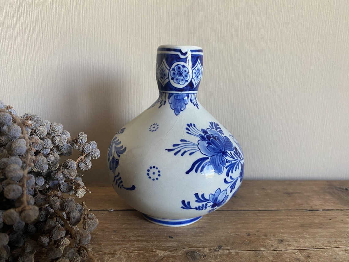 Small Delft Blue Jug Vase - Porceleyne Fles - Hand Painted, 5.5 Inches ...