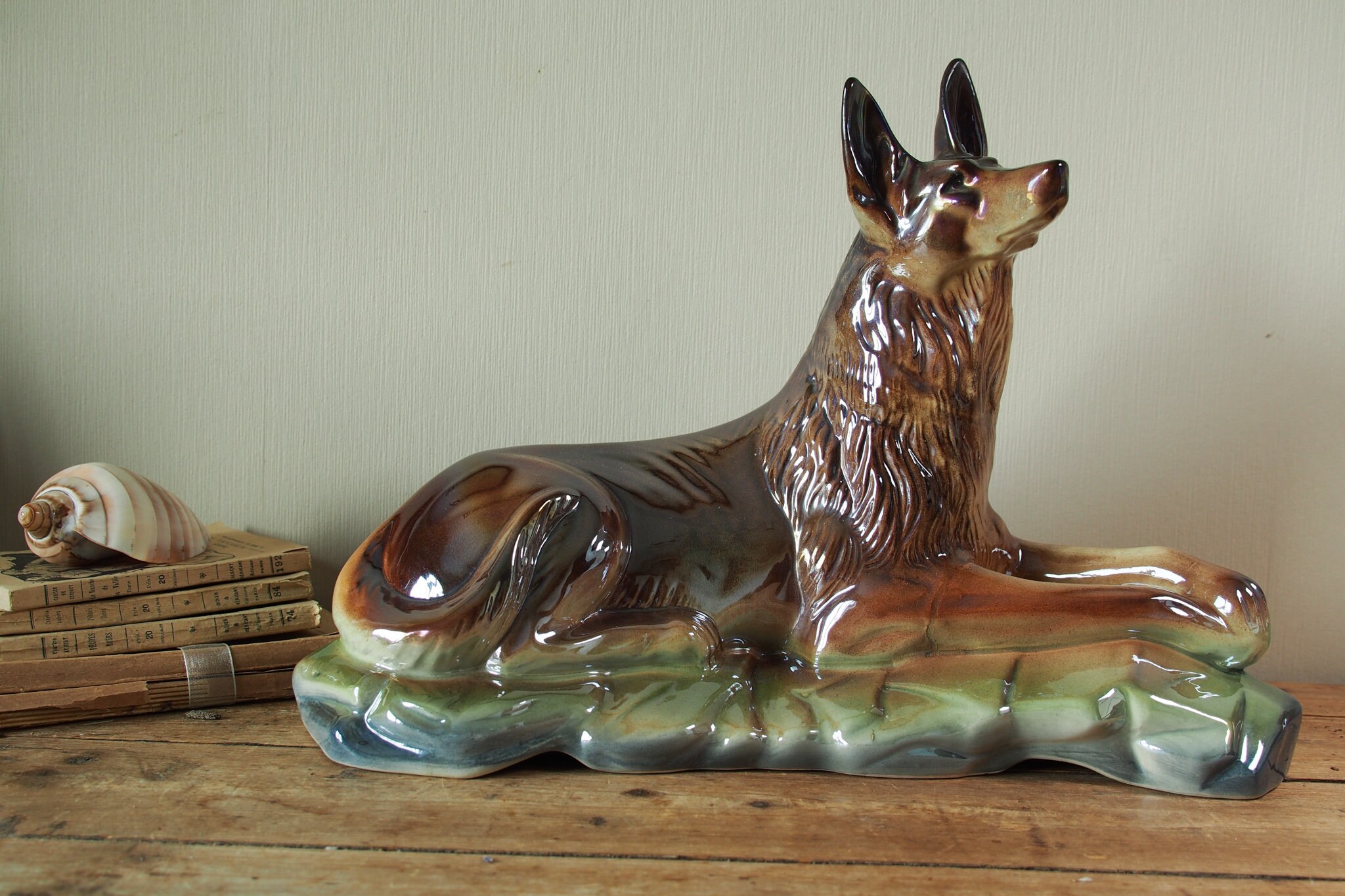 Hubert Bequet Quaregnon Large Dog Figurine H. Bequet Belgium - Etsy