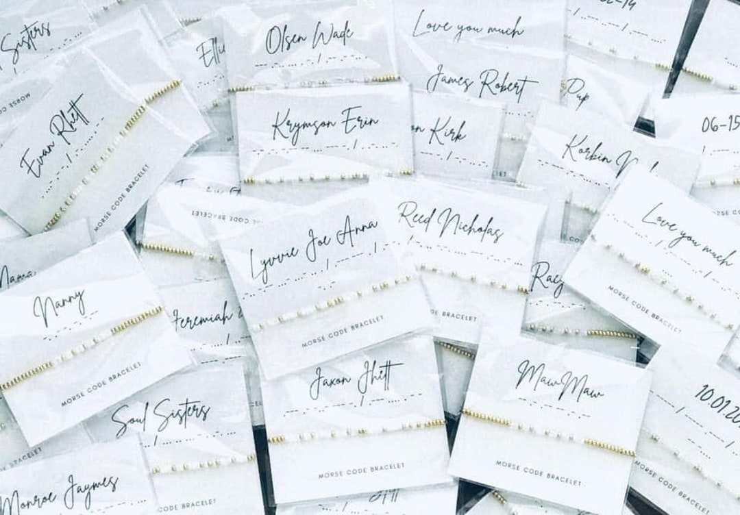 Custom Morse Code Bracelet, Personalized Jewelry, Unique Gift, Gold ...