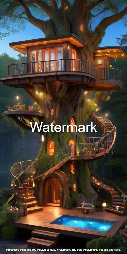 Tree House Digital Wall Art Digital Art Wall Art Wall Decor Wall Art ...