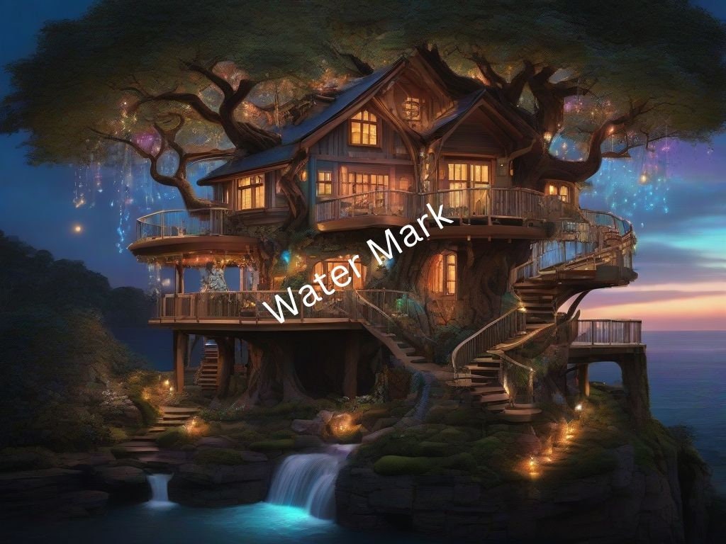 Wall Art Tree House Wall Art Living Room Wall Art Painting Wall Art and ...