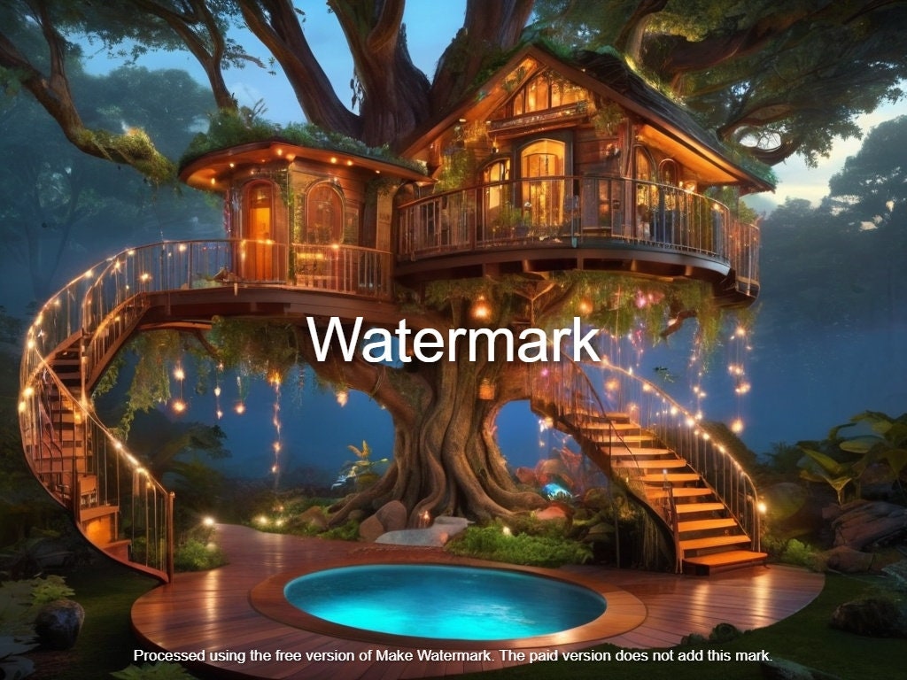 Tree House Digital Wall Art Digital Art Wall Art Wall Decor Wall Art ...