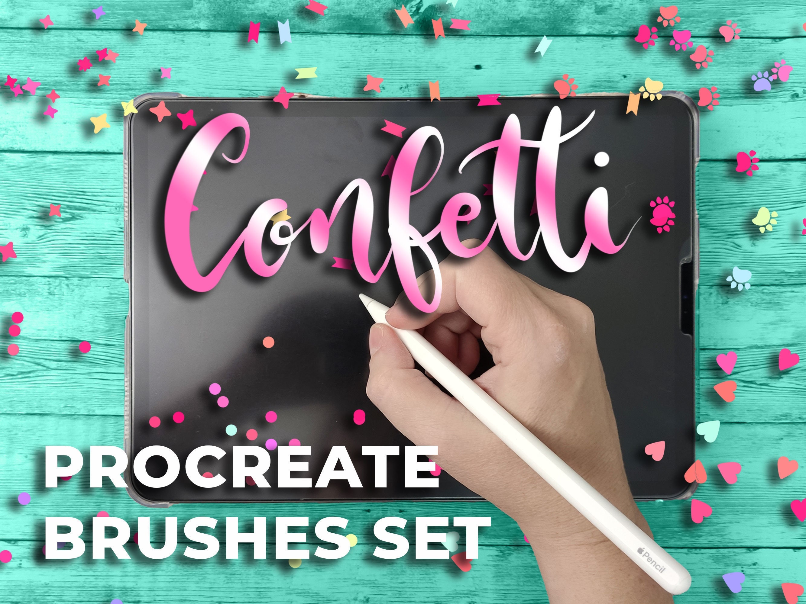 Procreate Confetti Brushes | 15 Sparkle Brushes for Procreate | Quality Pressure Brushes | Color ...