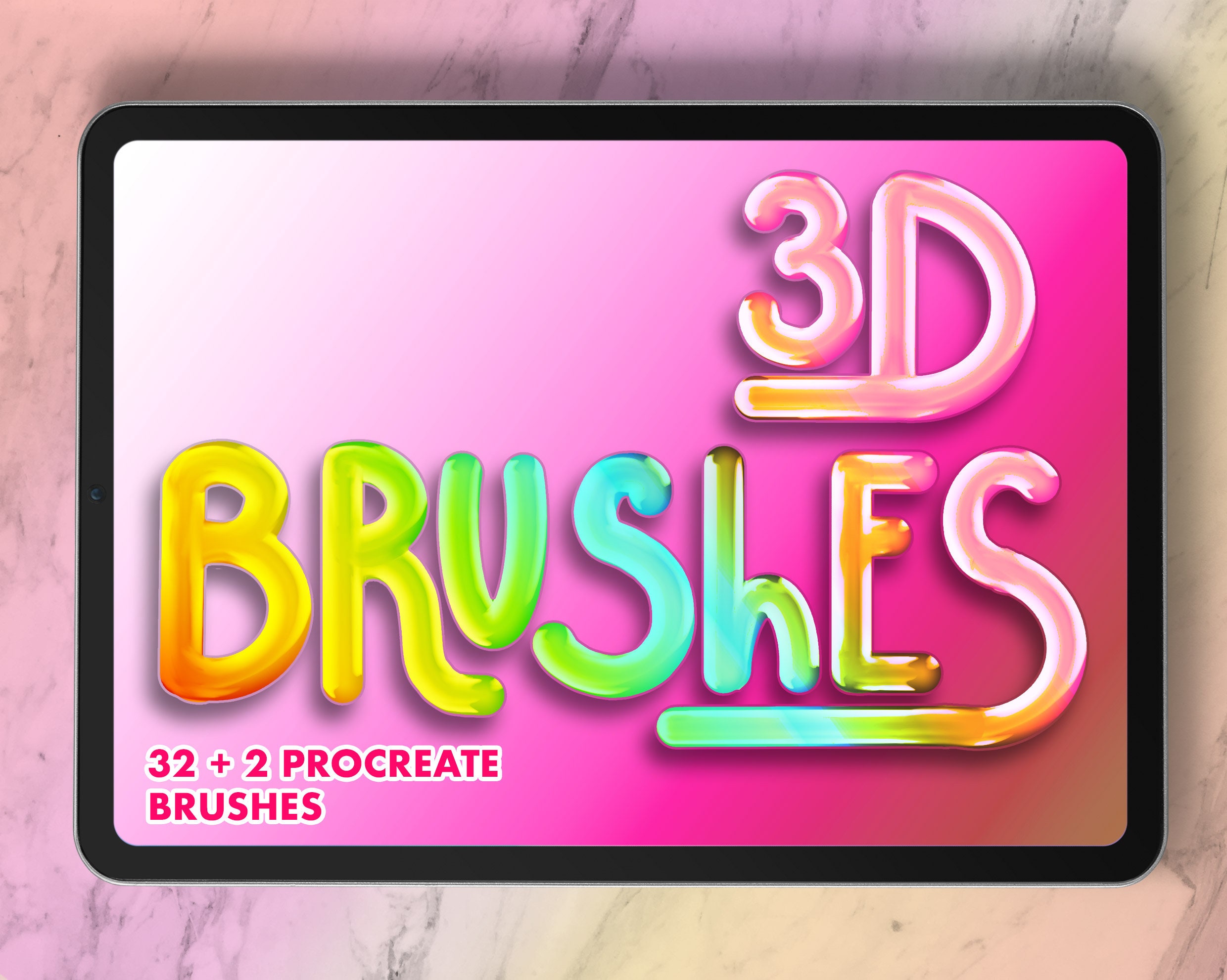 Quality 3D Brushes Procreate Brushes Gel Pen Brushes Neon Brushes - Etsy
