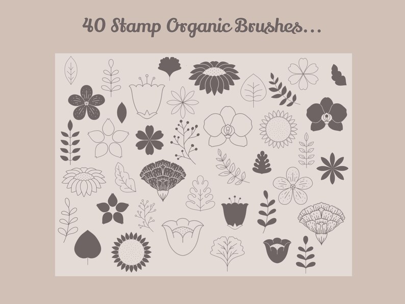 80 Botanical Procreate Brush Set Floral Brushes for Procreate Organic ...