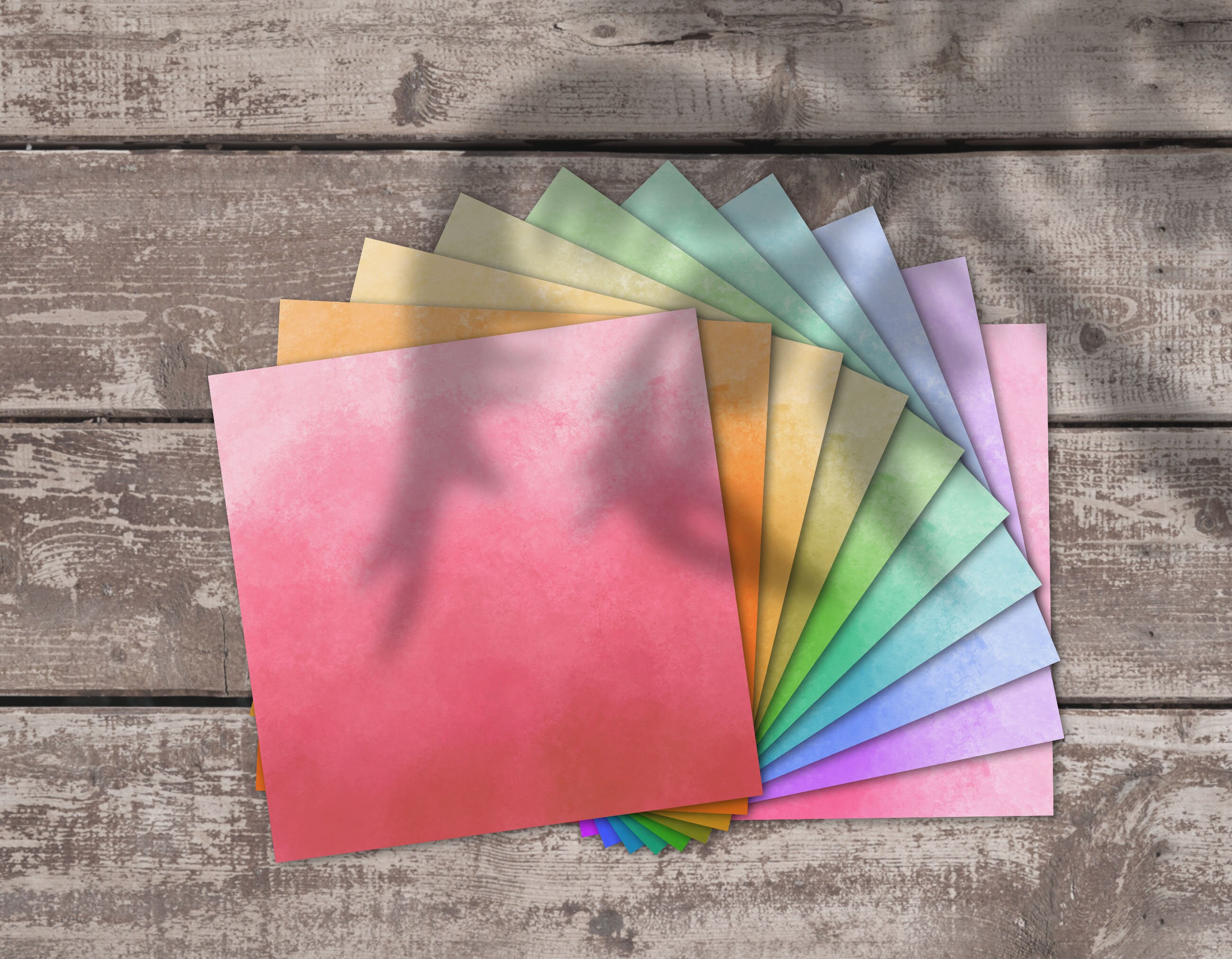 Neon Ombre Watercolor Digital Paper | 10 Rainbow Colors | Gradient ...