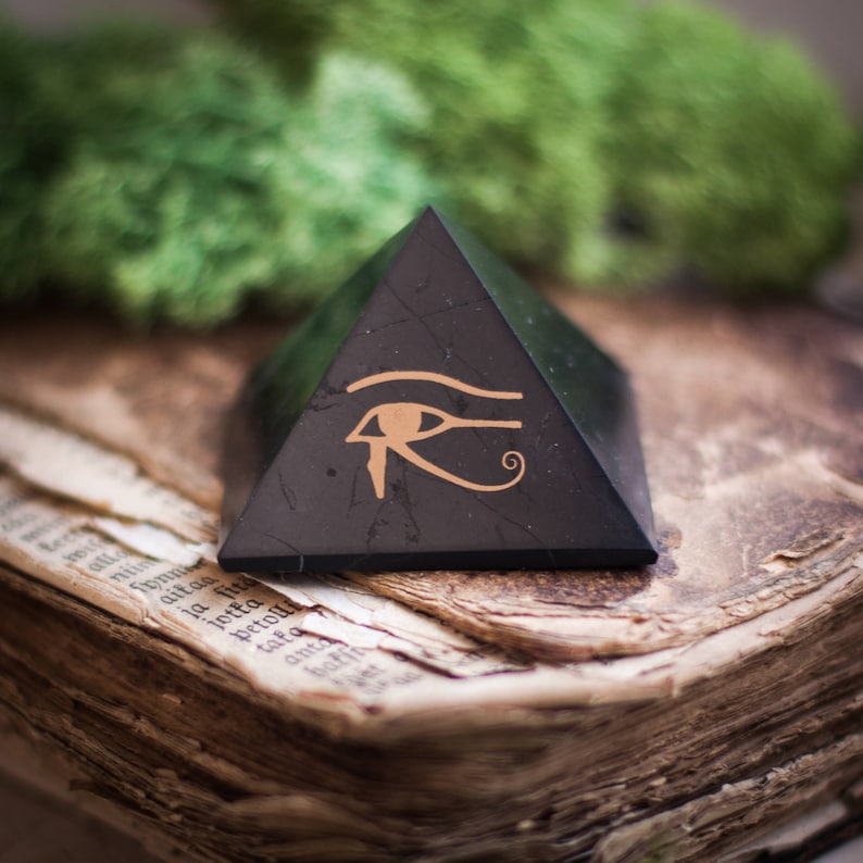 Shungite Pyramid Eye Of Horus Eye Of Ra 50mm Amulet Aura Etsy