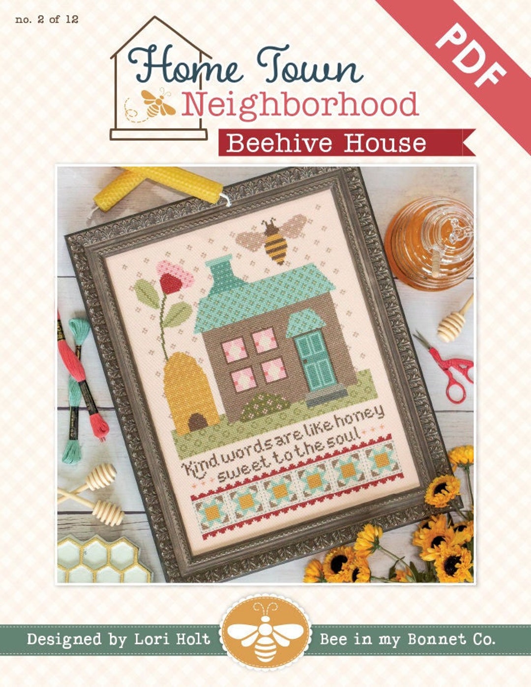 Home Town Neighborhood - Beehive House Downloadable PDF Cross Stitch ...