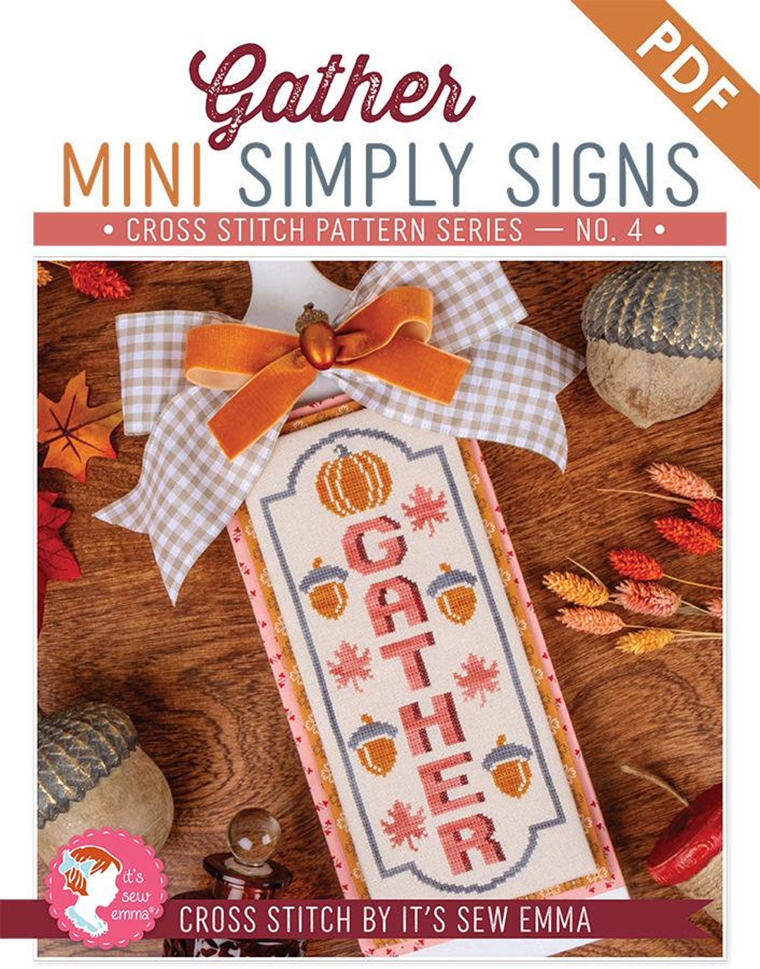 Gather Mini Simply Signs Downloadable PDF Cross Stitch Pattern by It's ...