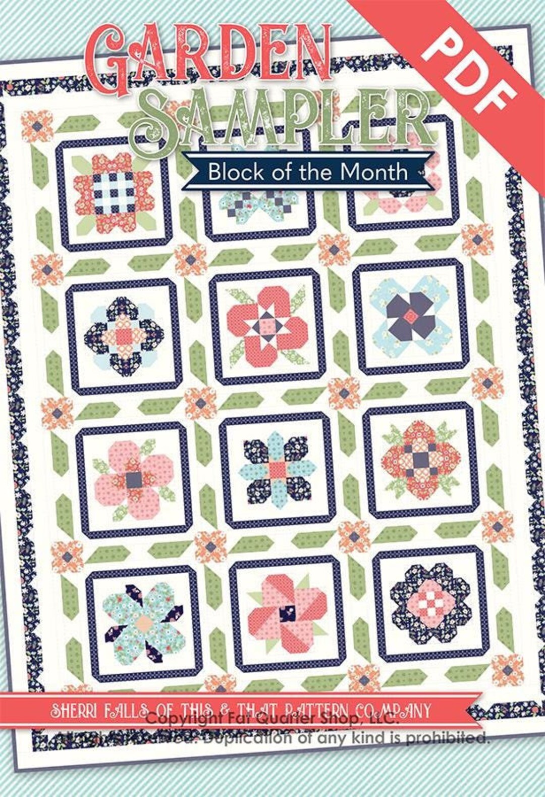 Garden Sampler Block of the Month Downloadable PDF Quilting Ebook by ...