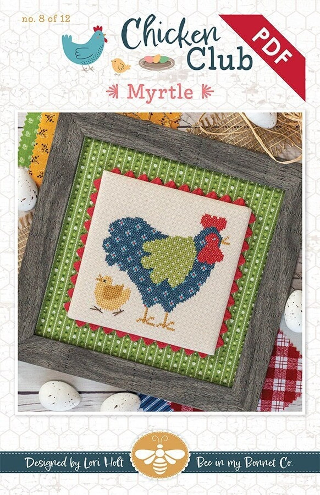 Myrtle Chicken Club #8 Downloadable PDF Cross Stitch Pattern by Lori ...