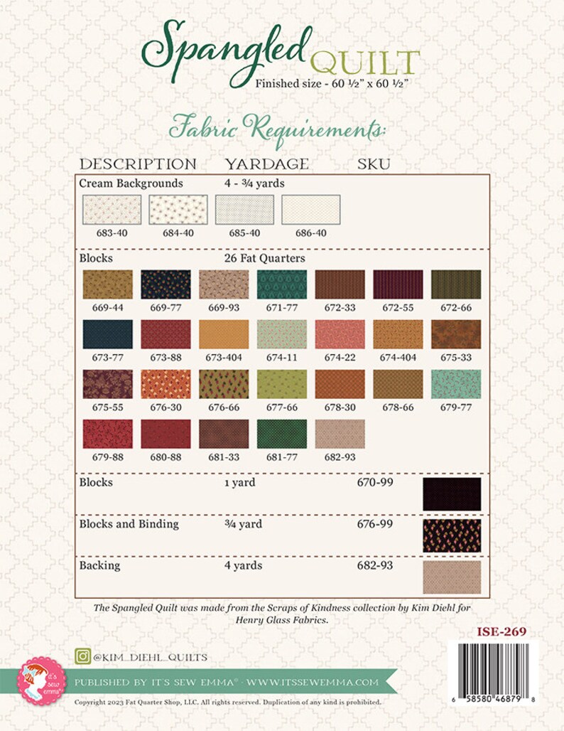 Spangled Downloadable PDF Quilt Pattern by Kim Diehl - Etsy