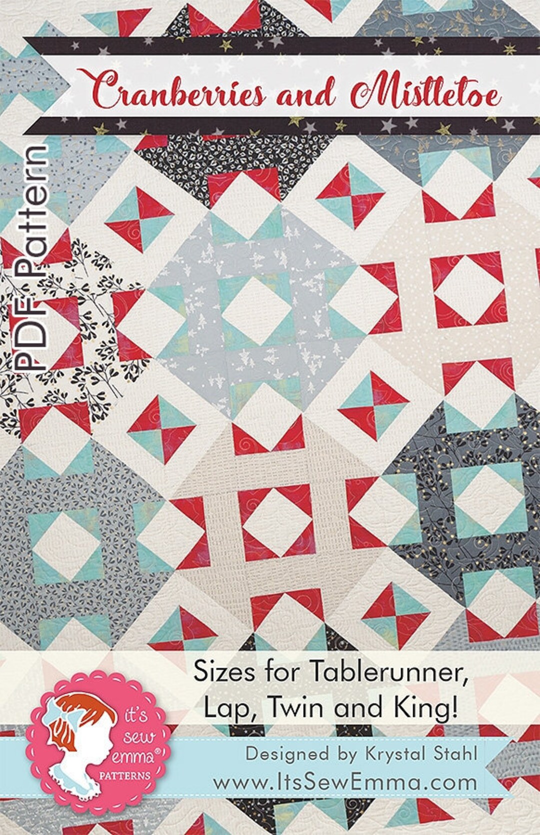 Cranberries and Mistletoe Downloadable PDF Quilt Pattern by It's Sew ...
