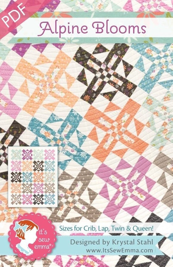Alpine Blooms Downloadable PDF Quilt Pattern by It's Sew - Etsy