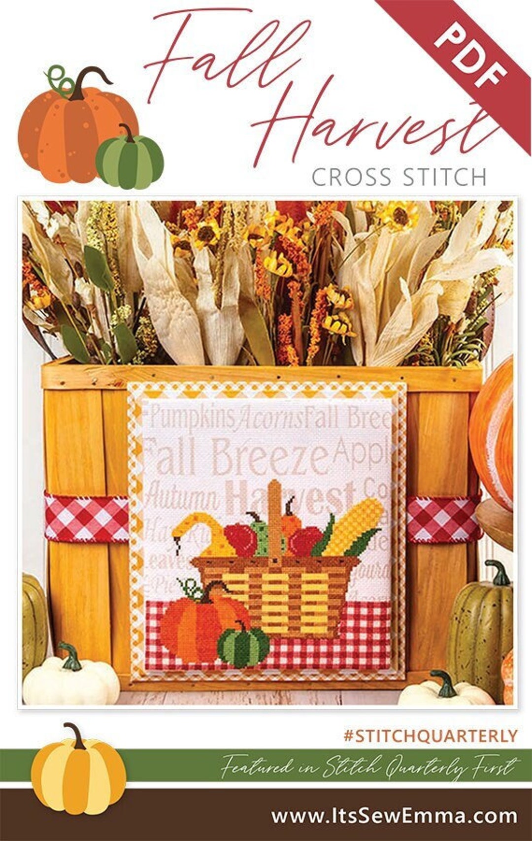 Fall Harvest Downloadable PDF Cross Stitch Pattern by It's Sew Emma - Etsy