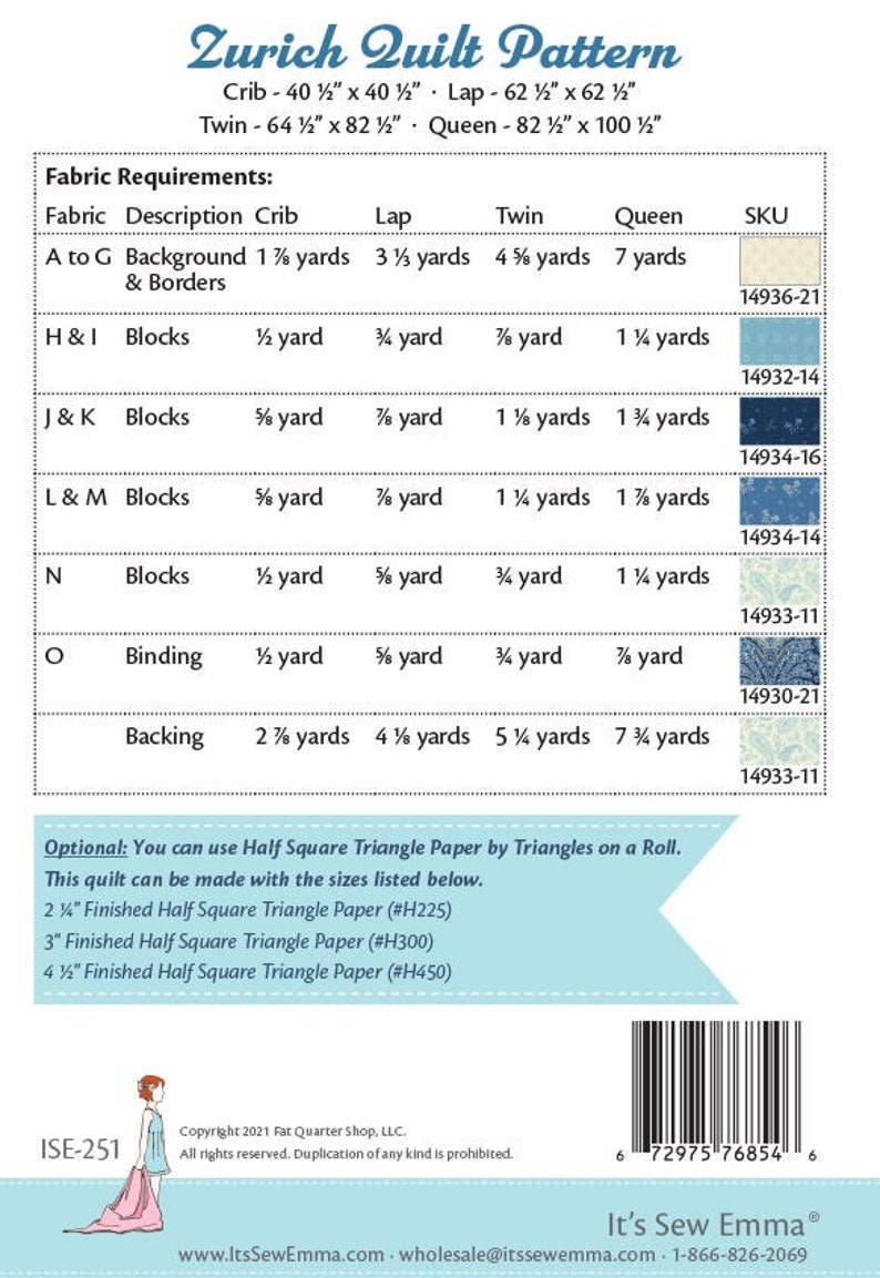 Zurich Downloadable PDF Quilt Pattern by It's Sew Emma - Etsy