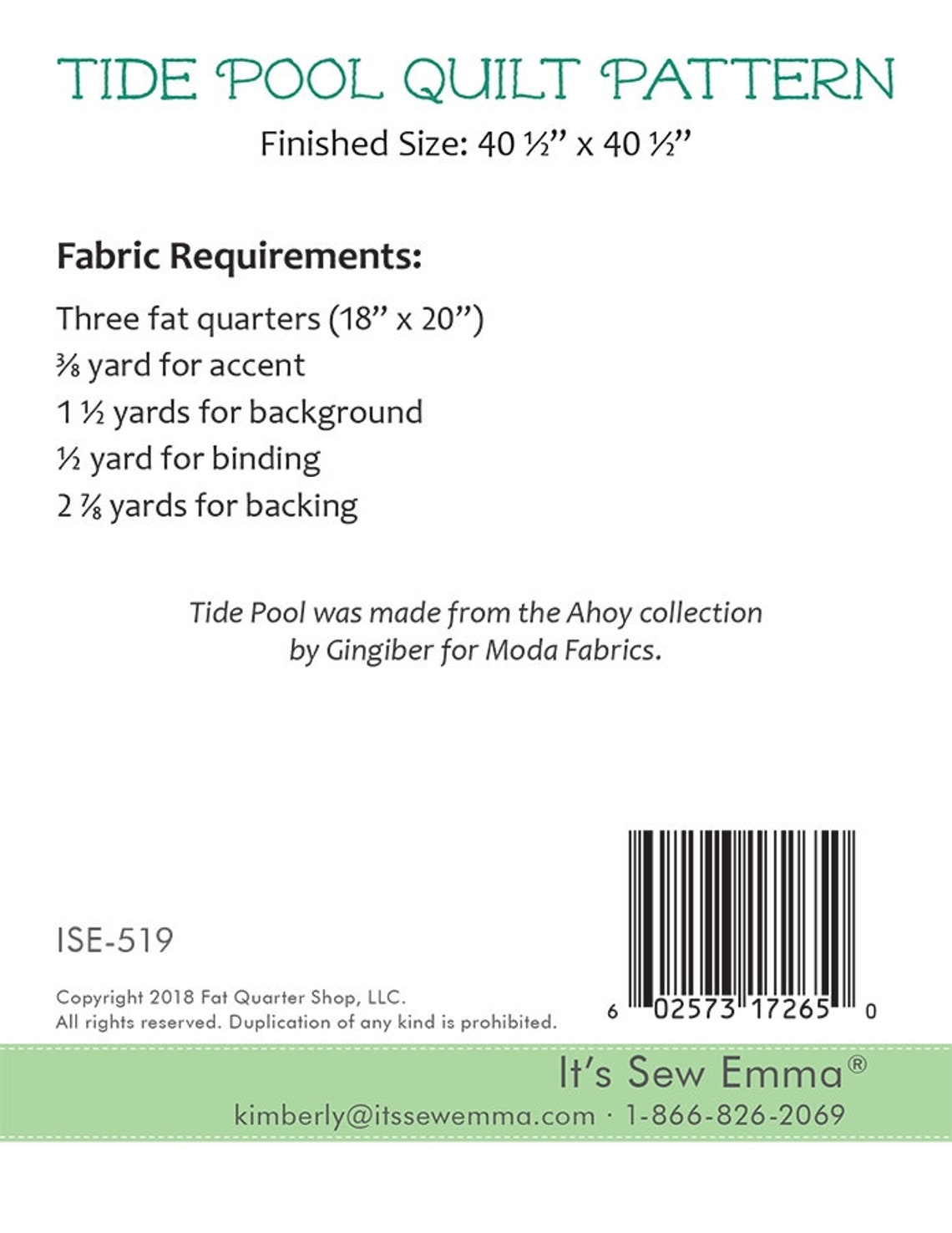 Tide Pool Downloadable PDF Quilt Pattern by It's Sew Emma - Etsy