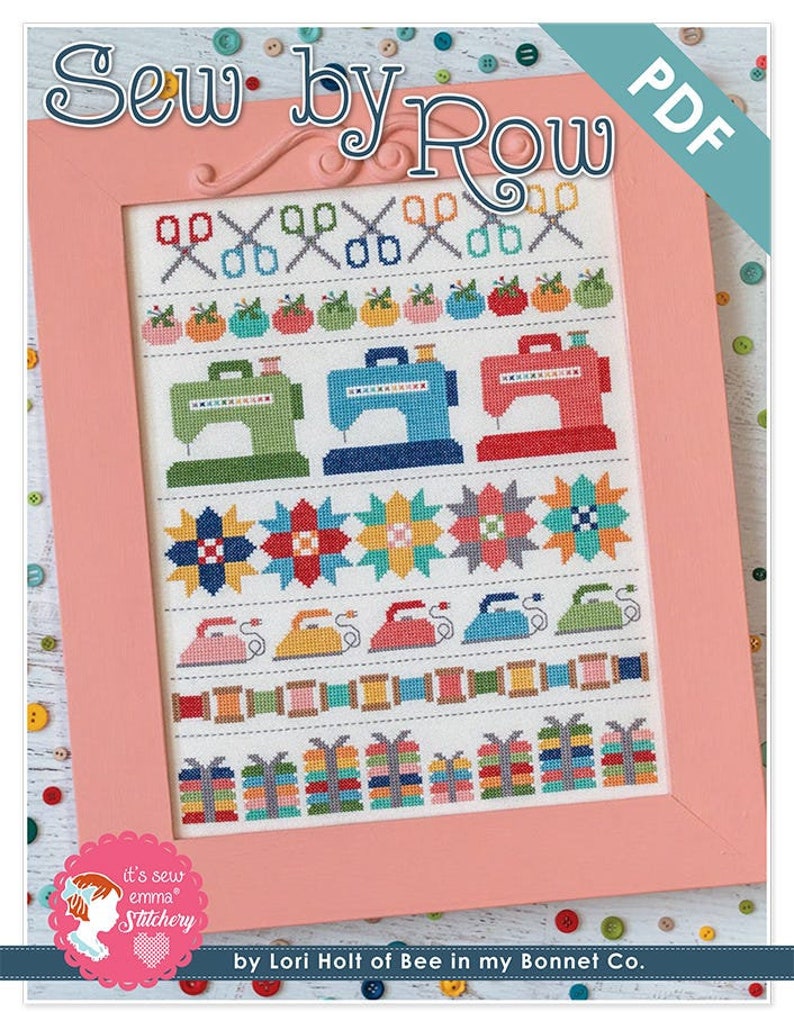 Sew by Row Downloadable PDF Cross Stitch Pattern by Lori Holt of Bee in ...