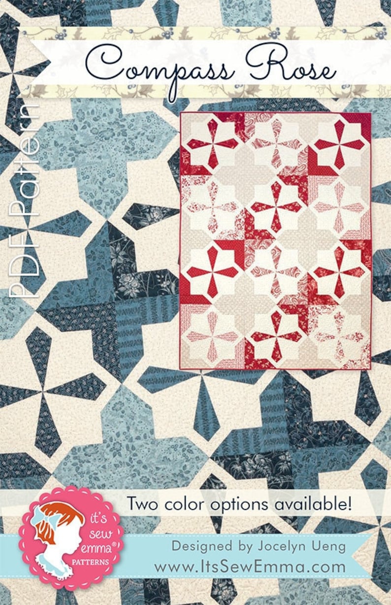 Compass Rose Downloadable PDF Quilt Pattern by It's Sew | Etsy