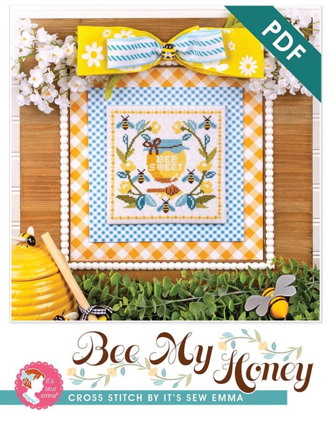 Bee My Honey Downloadable PDF Cross Stitch Pattern by It's Sew Emma - Etsy