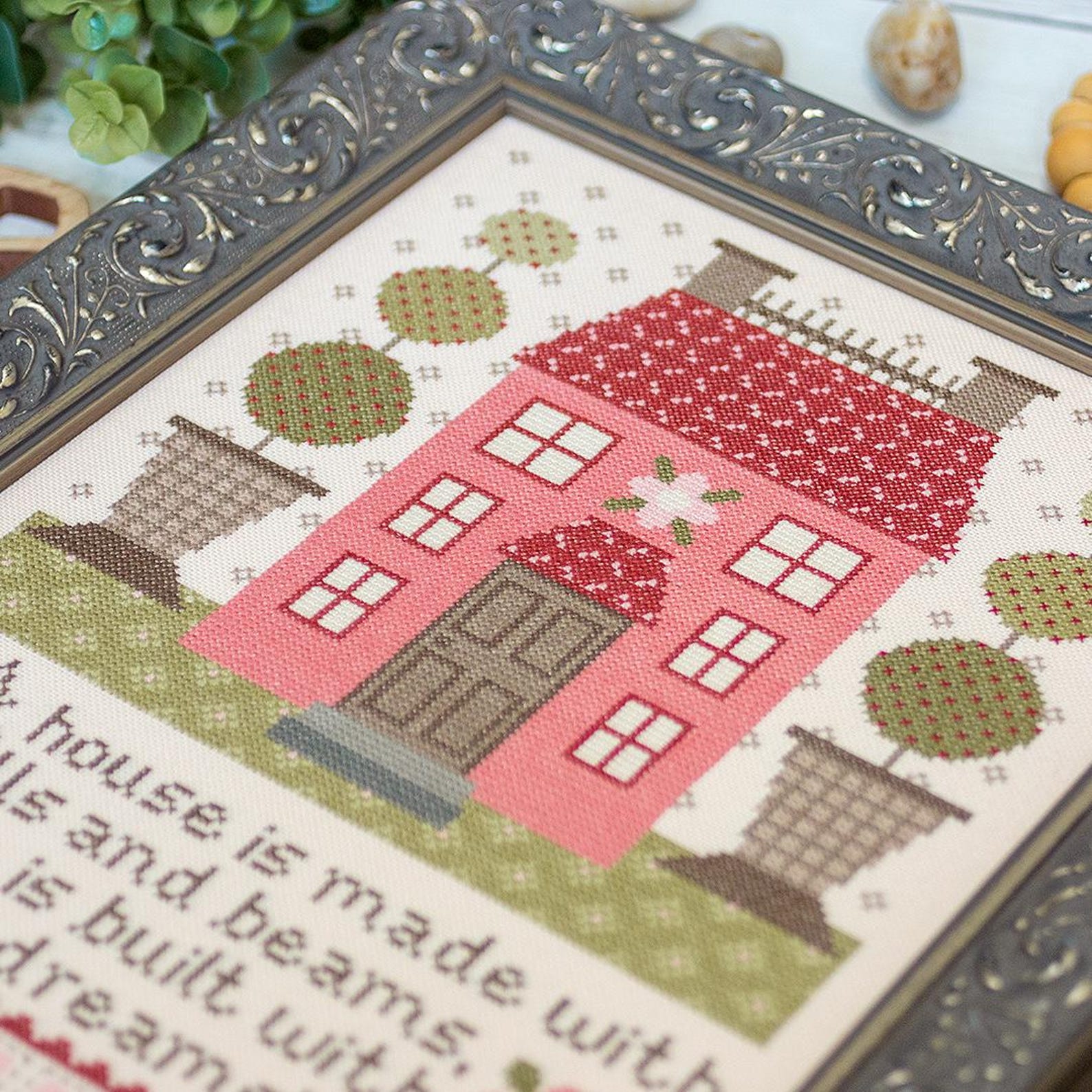 Home Town Neighborhood - Topiary House Downloadable PDF Cross Stitch ...