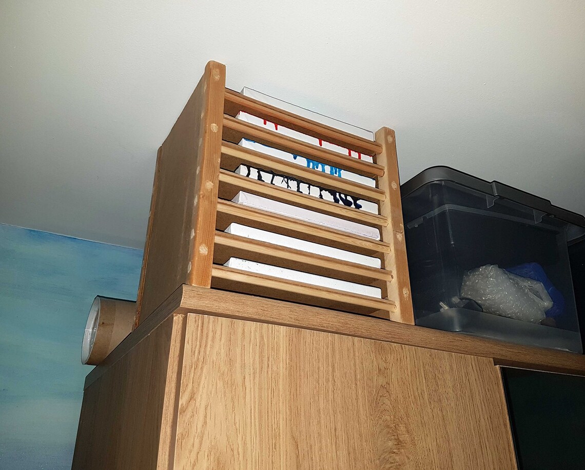 Custom Size Canvas Rack / Art Storage / Box / Compact Sturdy Wooden ...