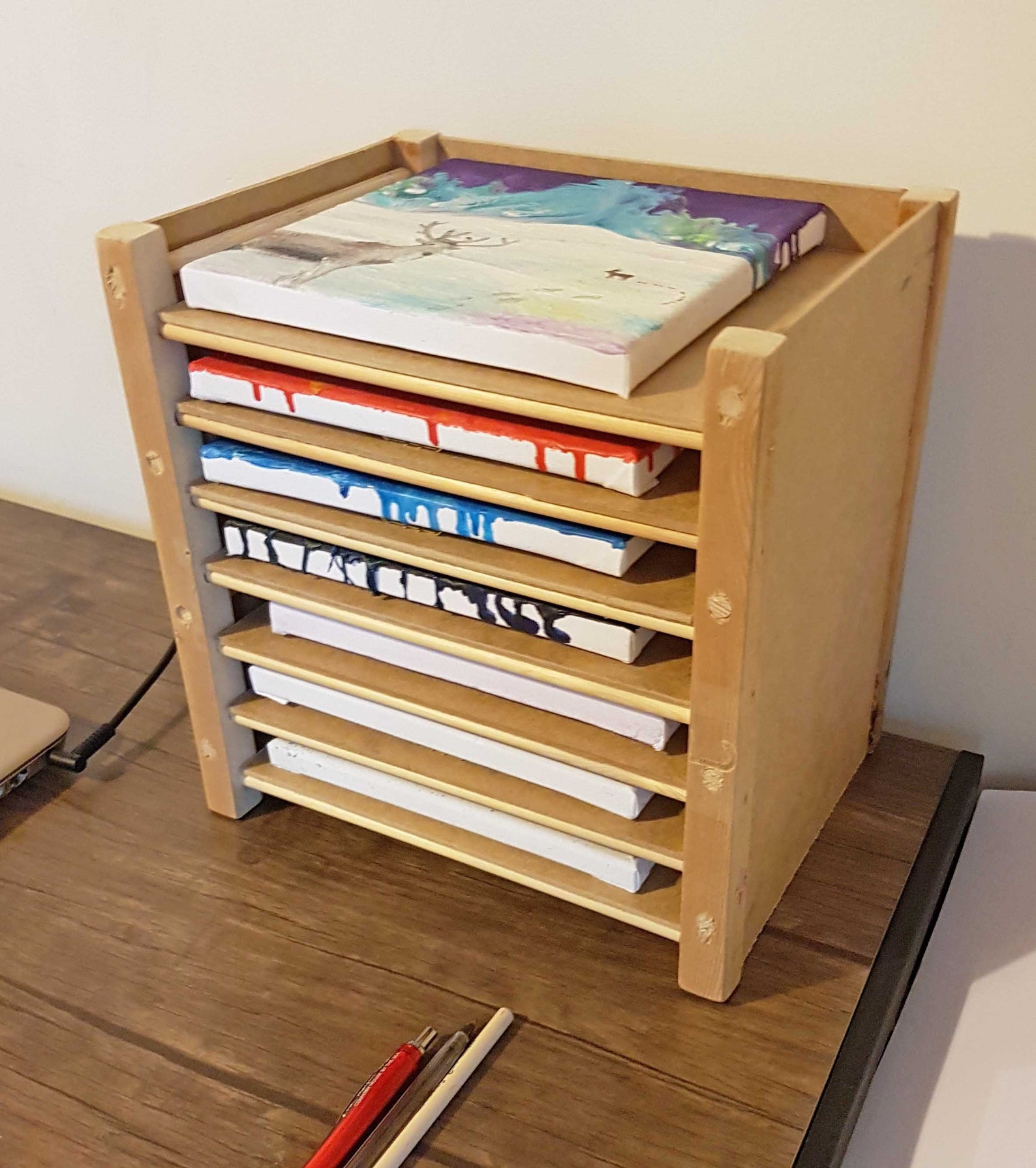 Custom Size Canvas Rack / Art Storage / Box / Compact Sturdy Wooden ...