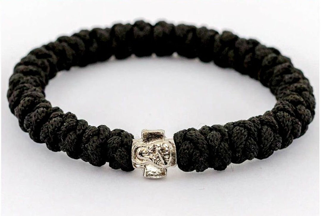 Handmade Orthodox Black Prayer Rope Bracelet 33 Knots Christian Gift ...