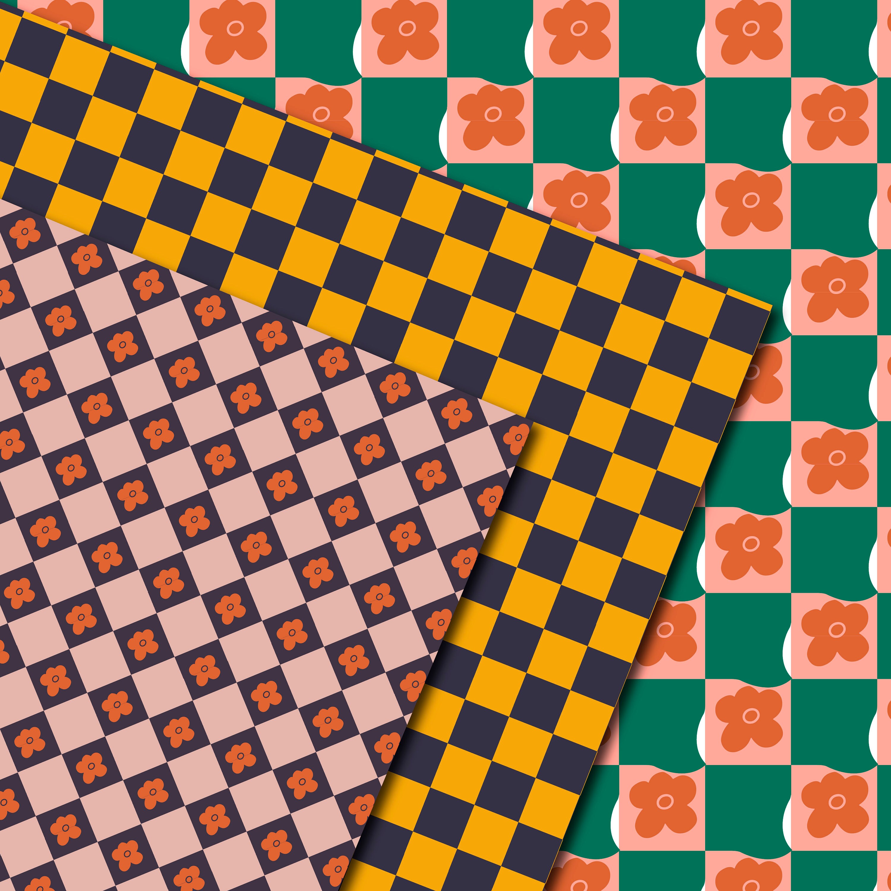 Checkered Digital Paper Chess Wrapping Paper Checkerboard - Etsy