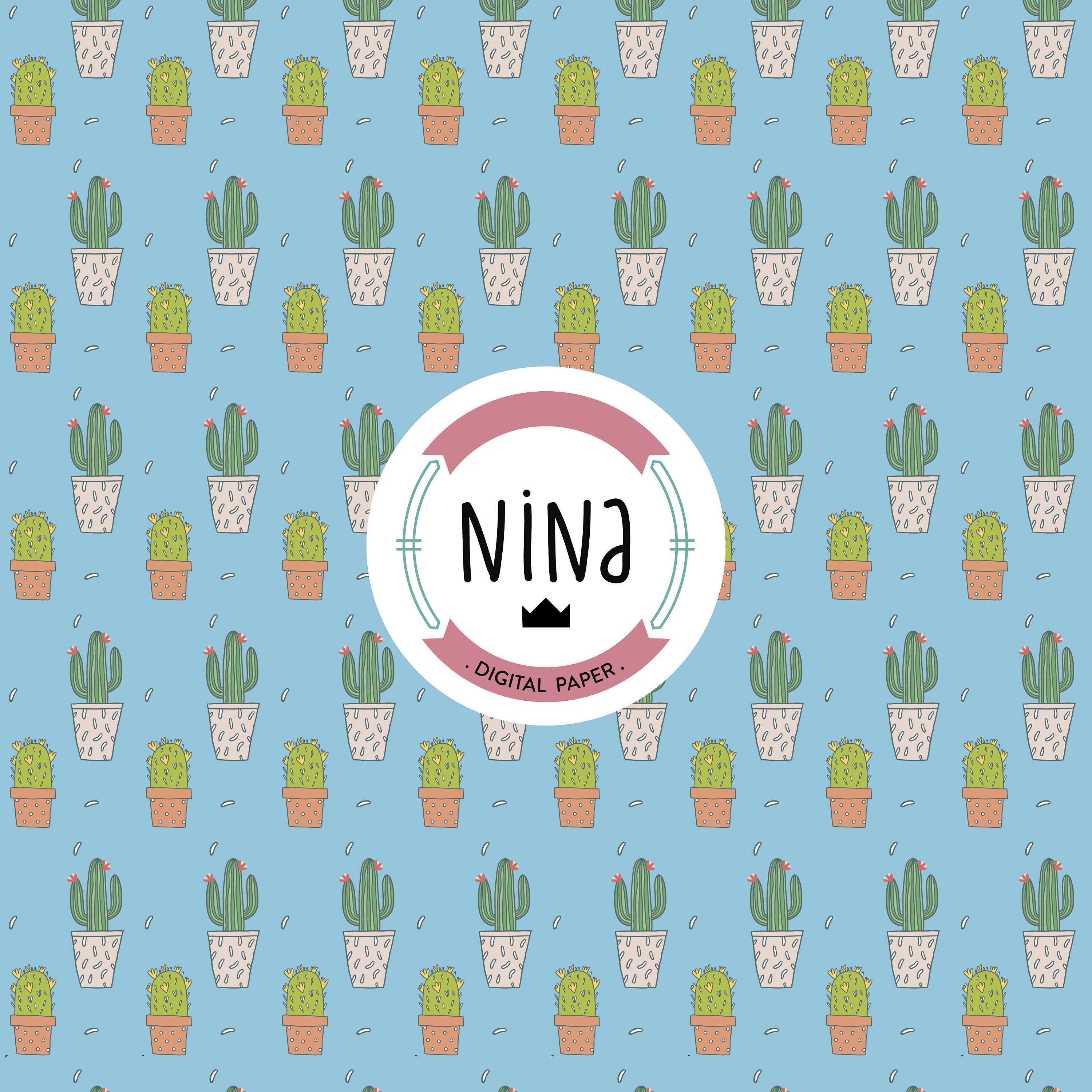 Cactus Llama Digital Paper Cactus Wrapping Paper Llama - Etsy