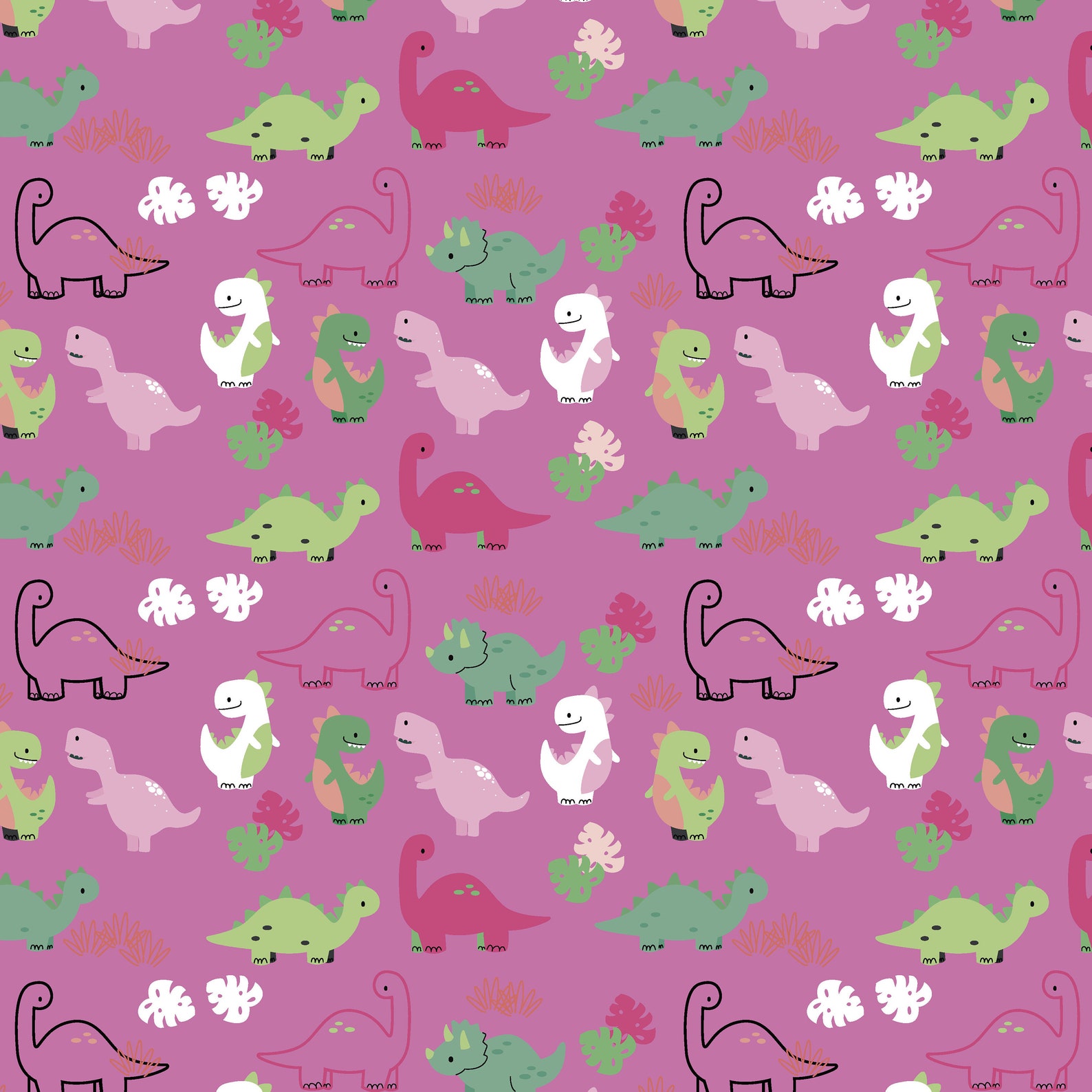 Dina Digital Paper Girl Dino Wrapping Paper Dinosaur - Etsy