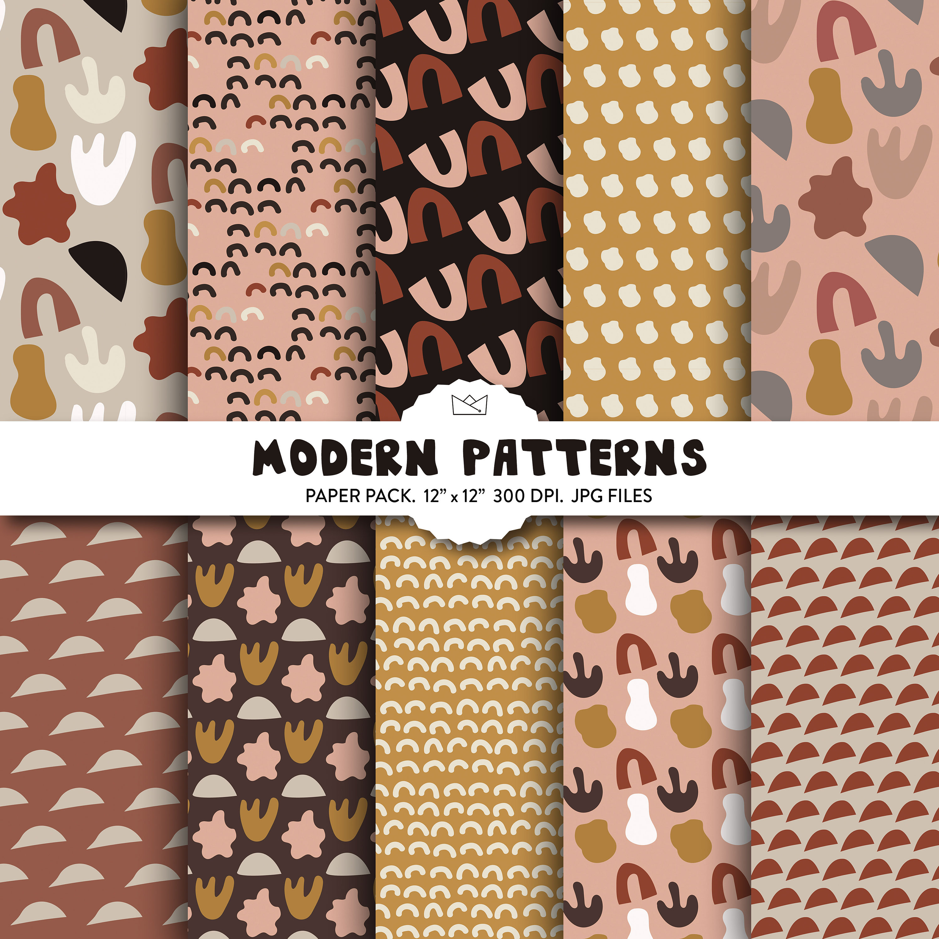 Modern digital paper modern wrapping paper shape pattern | Etsy
