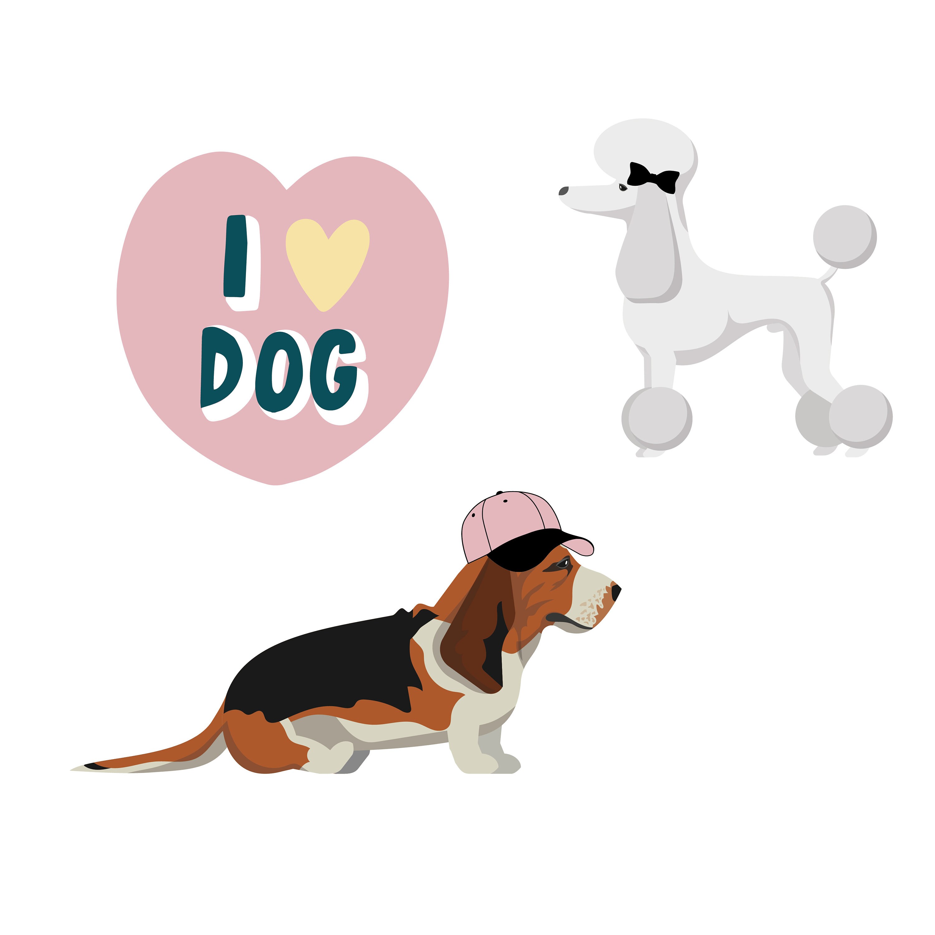 Love Dogs Clipart Dog Clipart Set Dogs Dachshund Bones - Etsy