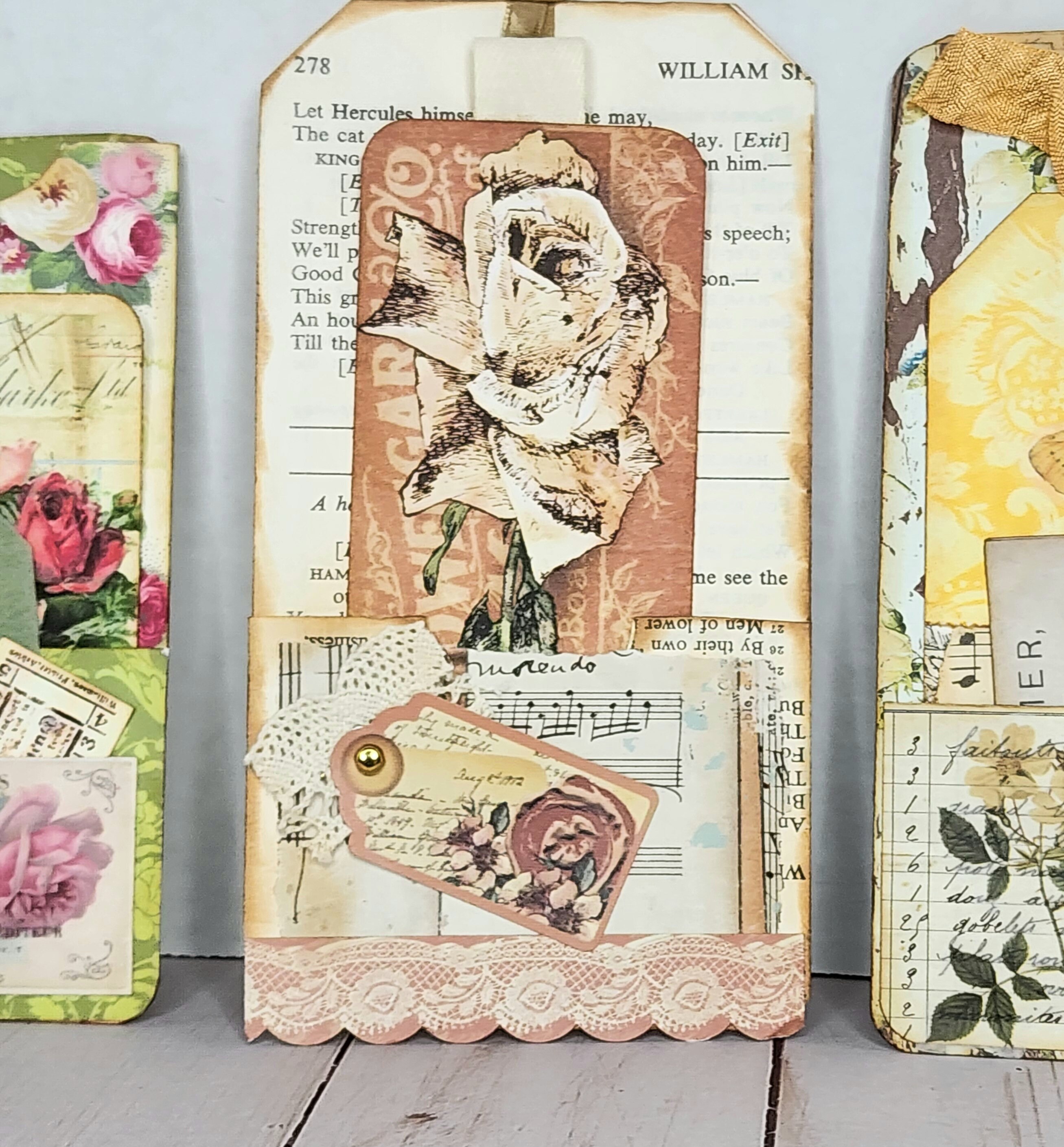 Small Junk Journal Tag and Pocket, Junk Journal, Vintage Style Junk ...