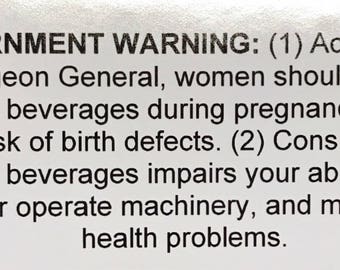 Government Alcohol Warning Stickers - Etsy