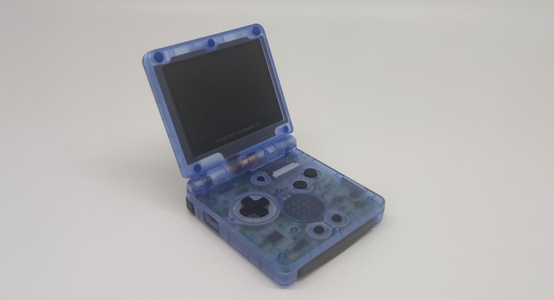 Gameboy Advance SP Backlight IPS V5 720x480 Clear Blue New Battery USB ...