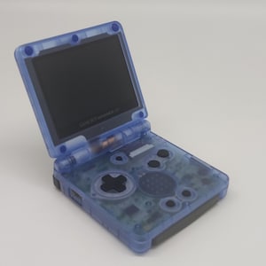 Gameboy Advance SP Backlight IPS V5 720x480 Clear Blue New Battery USB ...
