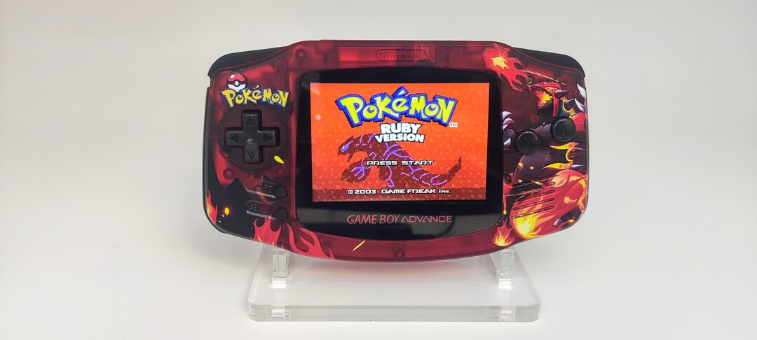 Gameboy Advance GBA Pokemon Groudon Themed Backlight V3 Laminated ...