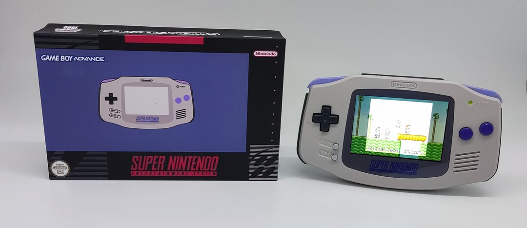 Gameboy Advance GBA SNES Themed Backlight IPS V2 With Custom Printed ...