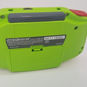 Gameboy Advance GBA Green / Red Backlight IPS V2 - Rechargeable Battery ...
